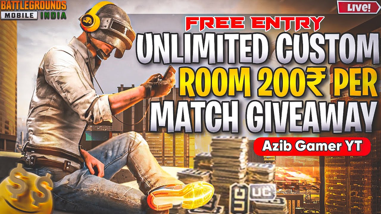 Bgmi Live Custom Rooms per match 300rs | Paytm Giveaway | bgmi custom ...