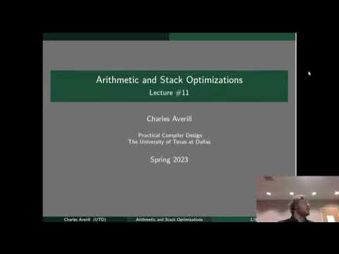 PCD Lecture 11 - Arithmetic and Stack Optimizations - YouTube