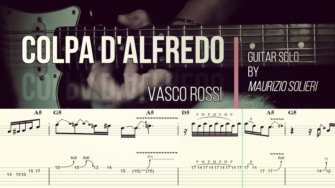 Colpa d'Alfredo - Vasco Rossi | TAB Guitar Solo | Spartito | Tutorial ...