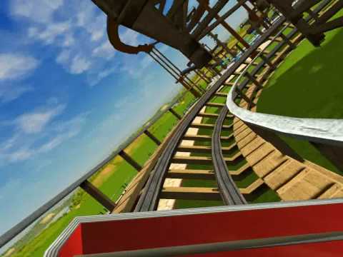 Timber Wolf Worlds of Fun Roller Coaster Recreation RCT3 - YouTube