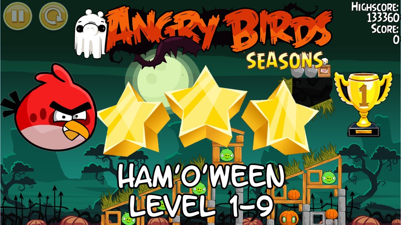 Angry Birds Seasons Ham'o'ween level 1-9 - YouTube