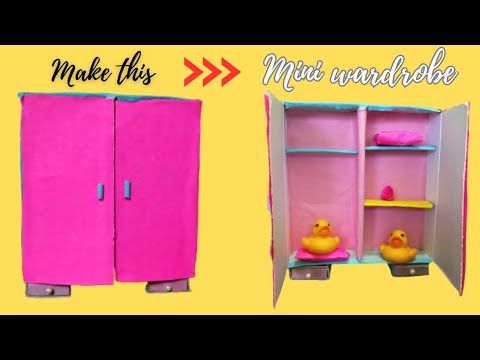 DIY mini wardrobe with waste boxes || How to make a miniature wardrobe ...