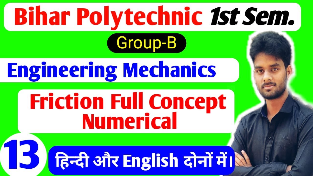 Bihar Polytechnic First Semester Mechanics Group-B|Friction|Concept Of ...