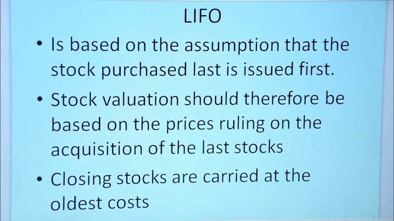 LAST IN FIRST OUT ,LIFO - YouTube