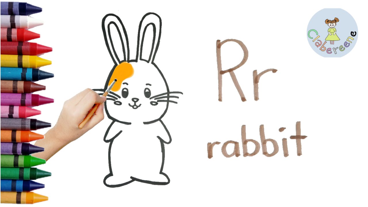 Learn Alphabet: Letter R | How to Draw and Color a Cute Rabbit 🐰🐰🐰 ...
