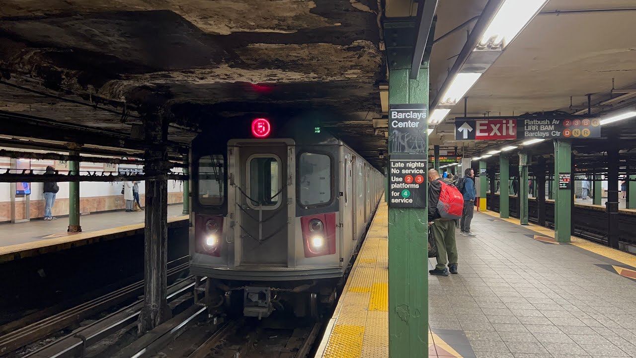 MTA New York City Subway Flatbush Av Bound Bombardier R142 (5) Express ...