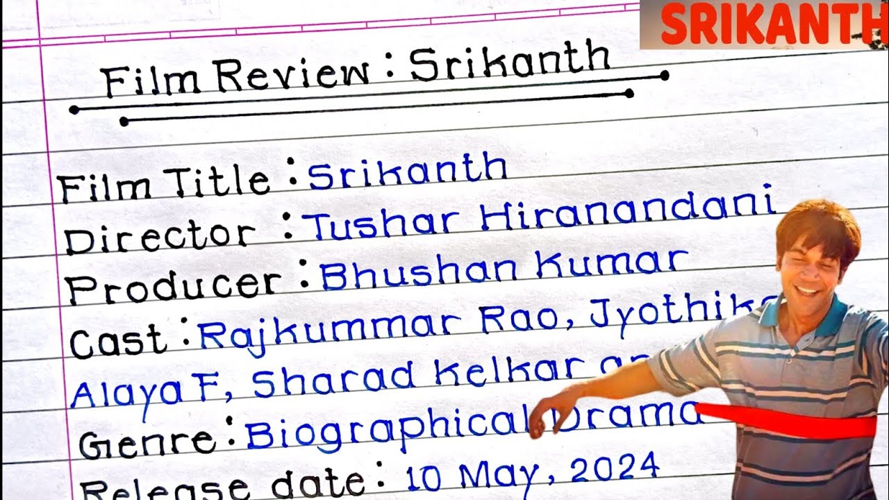 Srikanth film review writing class 12|| Film Review Writing Class 12 on ...