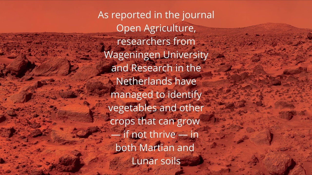 Crops can be gron on Mars with the help of NASA soil simulant - YouTube
