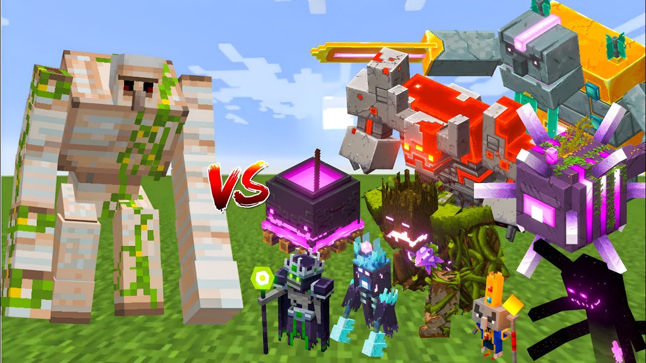 50 MOST POWERFUL MOBS VS MUTANT IRON GOLEM FIGHT IN MINECRAFT ( Mobs ...