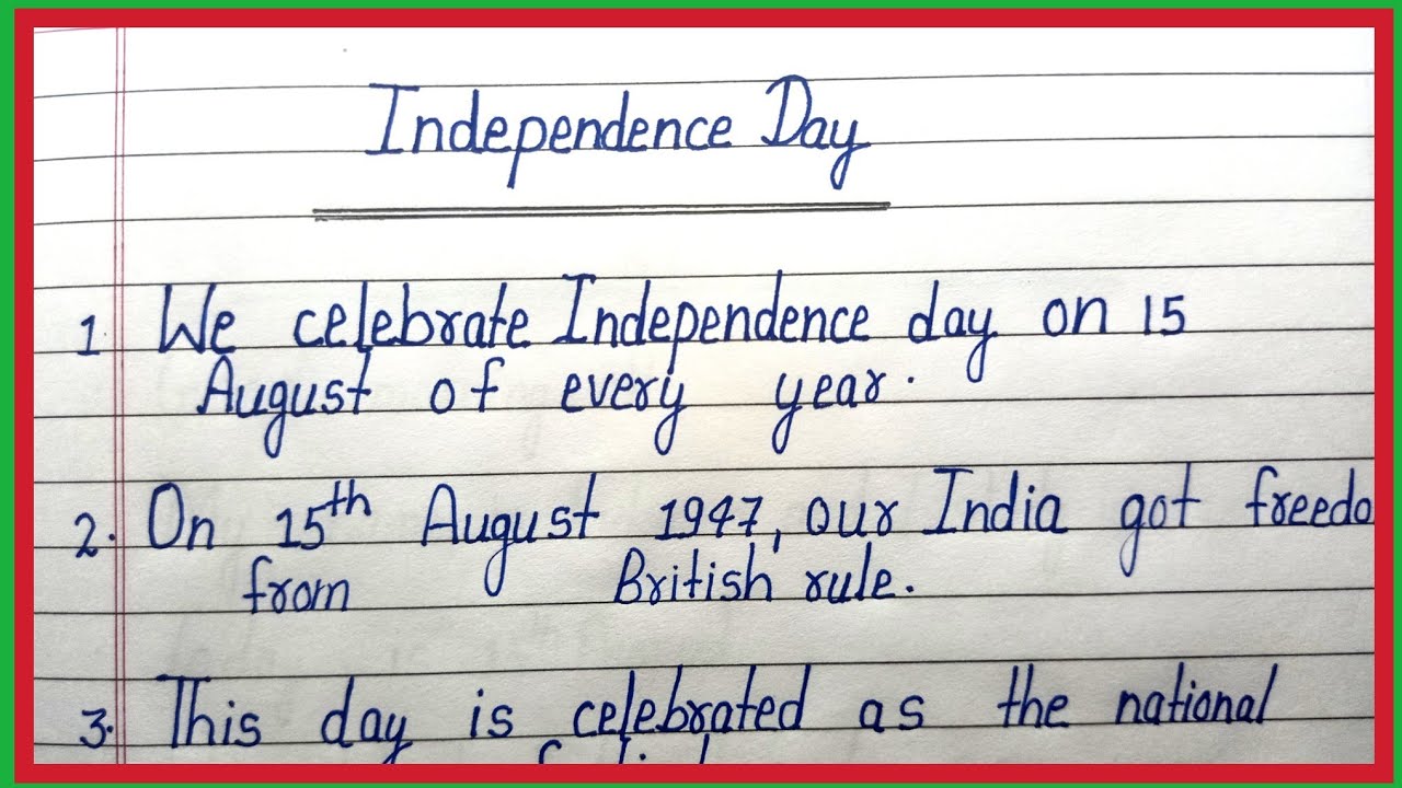 20 lines on Independence day in english||essay on 15th August in ...