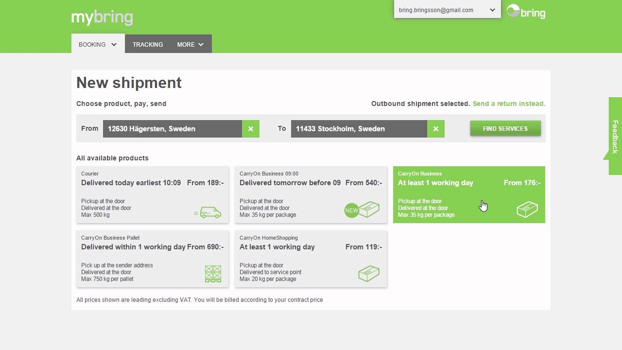 Mybring - Book parcels and pallets - YouTube