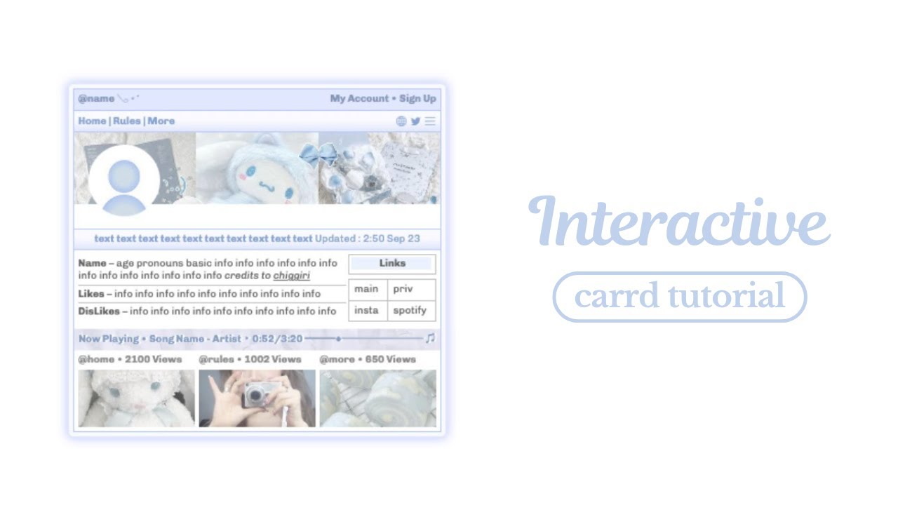 blue interactive carrd tutorial - cr chiggiri - YouTube