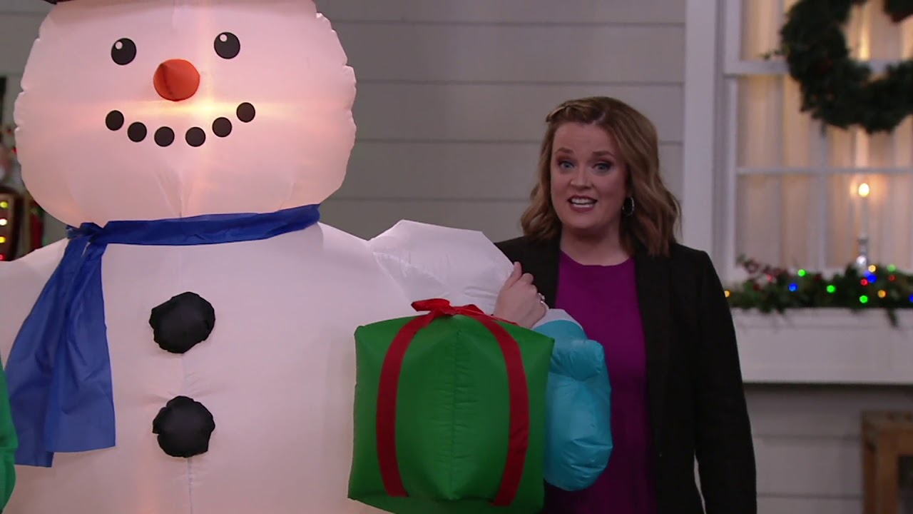 Kringle Express 12' Illuminated Inflatable with Santa, Snowman and Tree ...