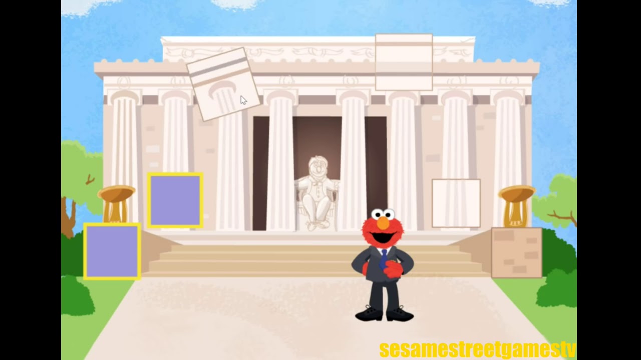 Sesame Street PRESIDENT ELMO Oh Say Can You See Shapes Game - YouTube