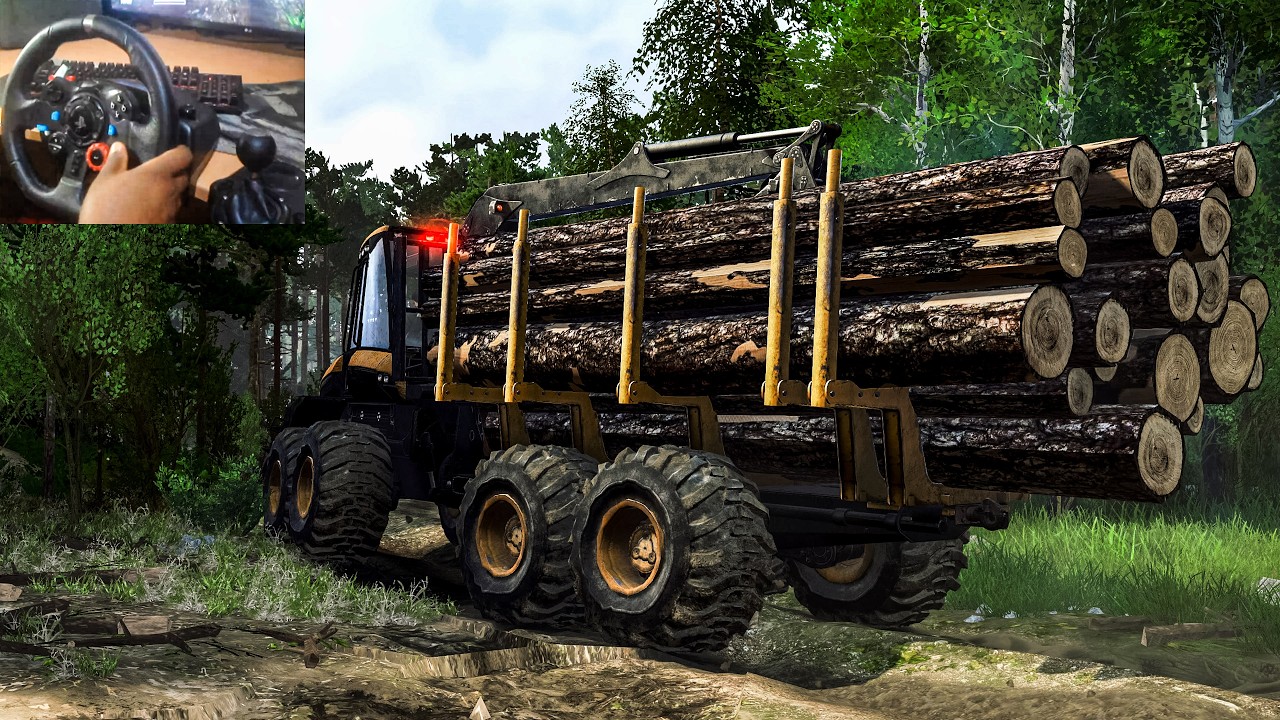 Ponsse Buffalo Transports Medium Logs MudRunner Coast Map 4K60 Logitech G29 & Shifter Gameplay ...