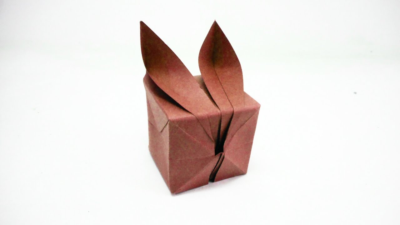 How to make paper Bunny Cube Box - YouTube