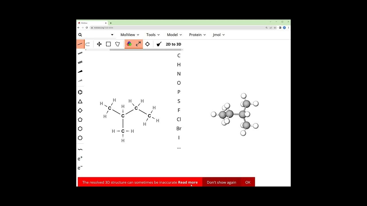 Building Organic Structures Using Molview - Tutorial - YouTube