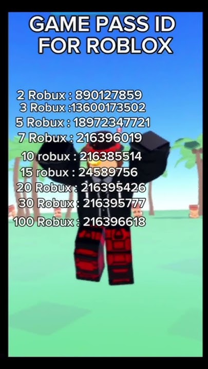 Roblox gamepass ID #roblox #robux #starvingartist - YouTube
