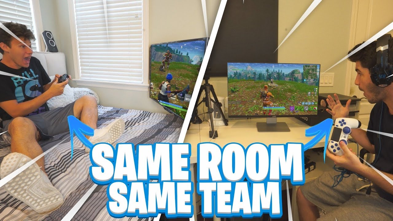 Teaming on Fortnite in the same room... - YouTube