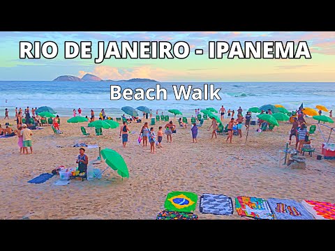 Rio de Janeiro, Brasil Walking Tour - Ipanema Beach Walk 4K