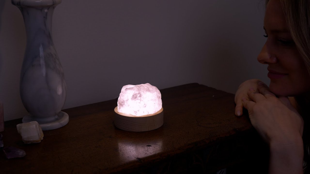 Rose Quartz Crystal Healing Aura Lamp | Relaxus Products - YouTube