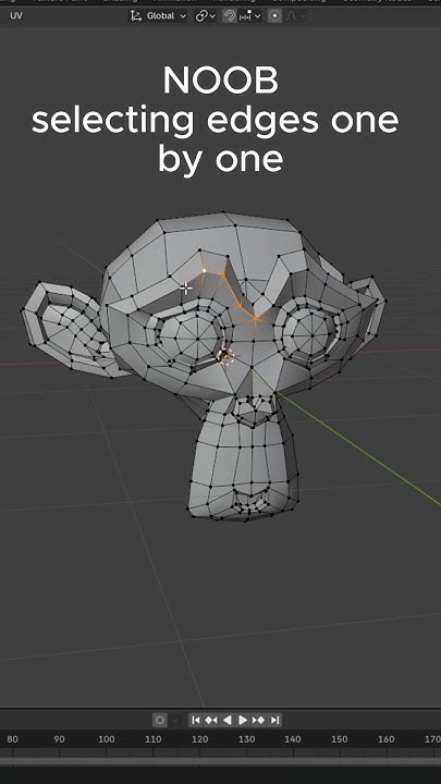 Select edges in blender with just one click.NoobVsPro selecting edges#3d#blender#3dblender# ...