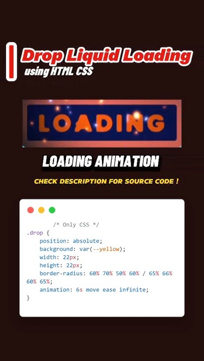 DROP LIQUID LOADING ANIMATION using html css #coding #programming - YouTube