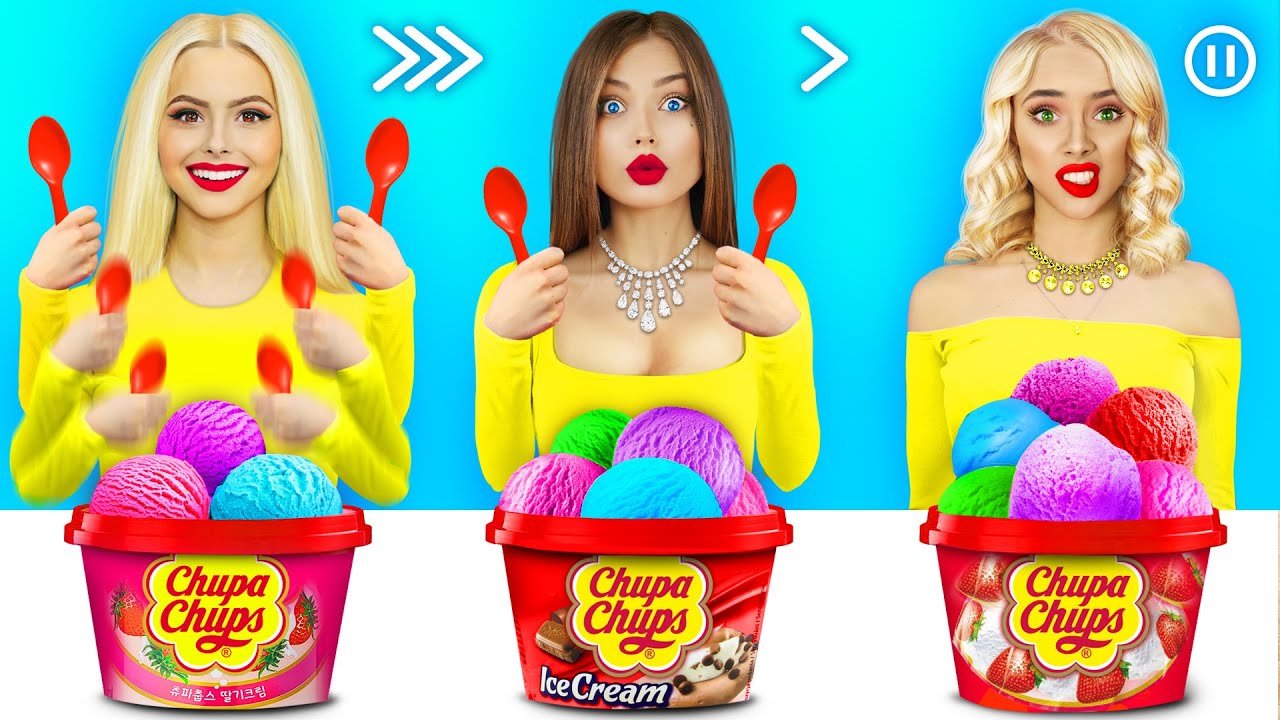 Fast, Medium or Slow Food Decorating Challenge! First to Eat Rich VS ...