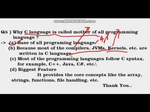 Q5). Why C Language is called mother of all programming language. - YouTube