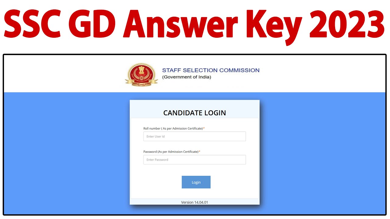 ssc gd answer key 2023 ssc gd answer key kaise dekhe ssc gd answer key ...