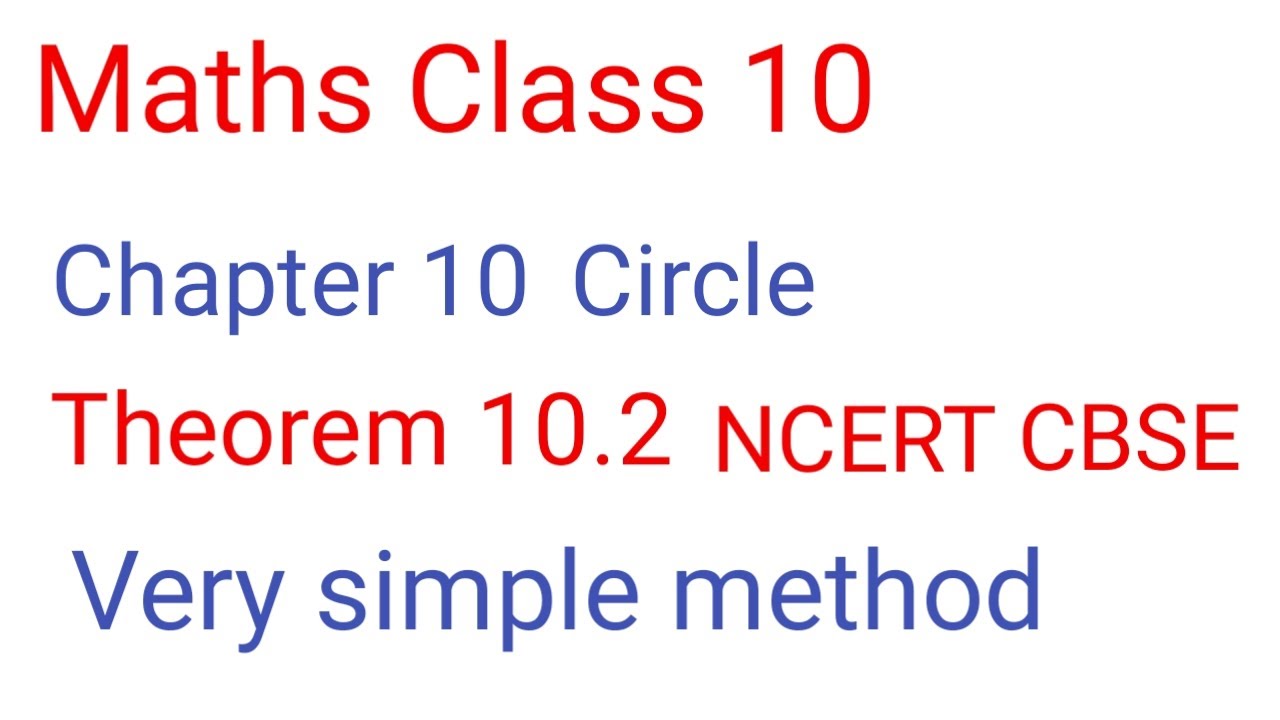 Maths Class 10 Theorem 10.2 of chapter 10 Circle of NCERT book CBSE ...