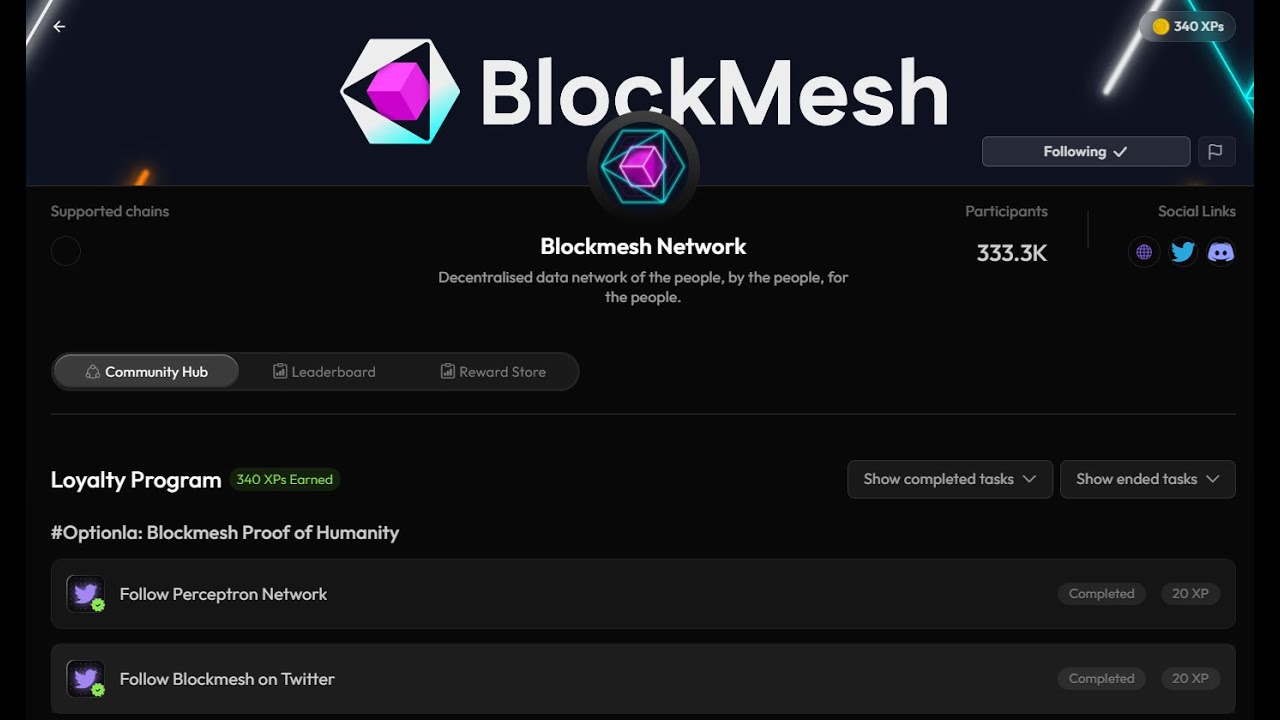 BlockMesh có thêm nhiệm vụ mới, liên kết 3 trang X, kiểm tra lại KYC, KYC BlockMesh, DePIN ...