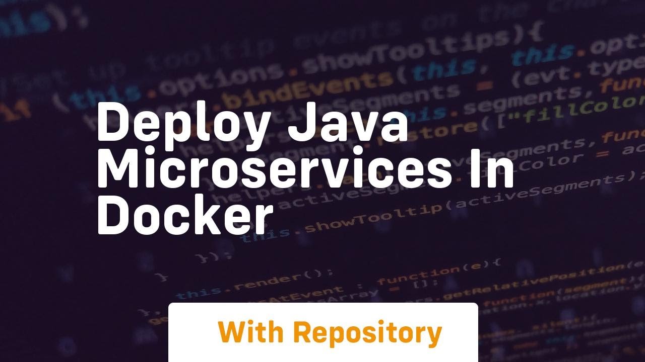 deploy java microservices in docker - YouTube