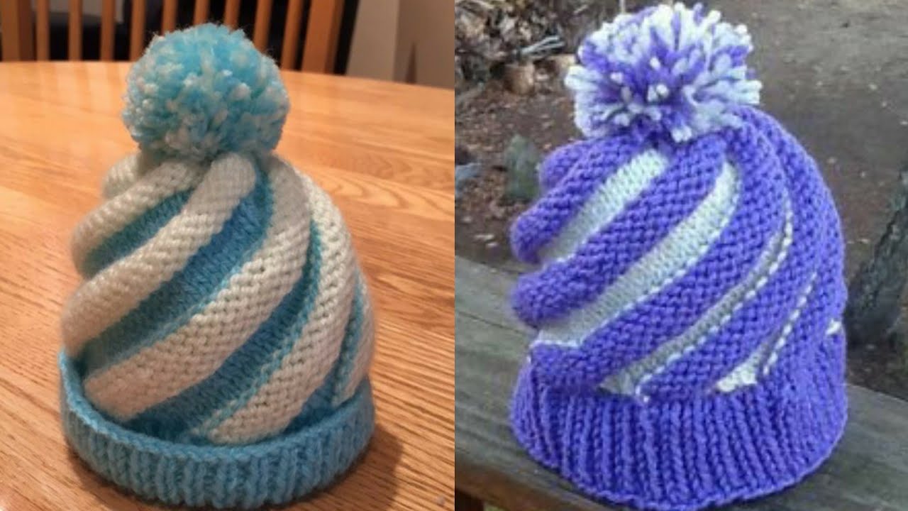 Knitting Pattern Swirl Hat Pattern Knitted Swirl Hat, Bulky Etsy