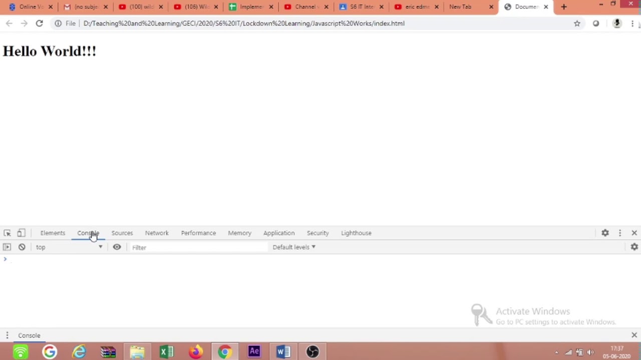 Javascript4 Hello World Youtube