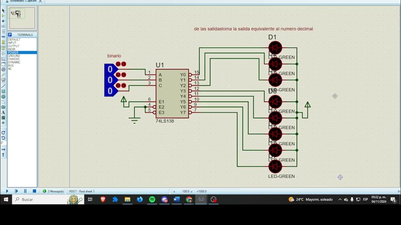 Demultiplexor 74LS138 - YouTube