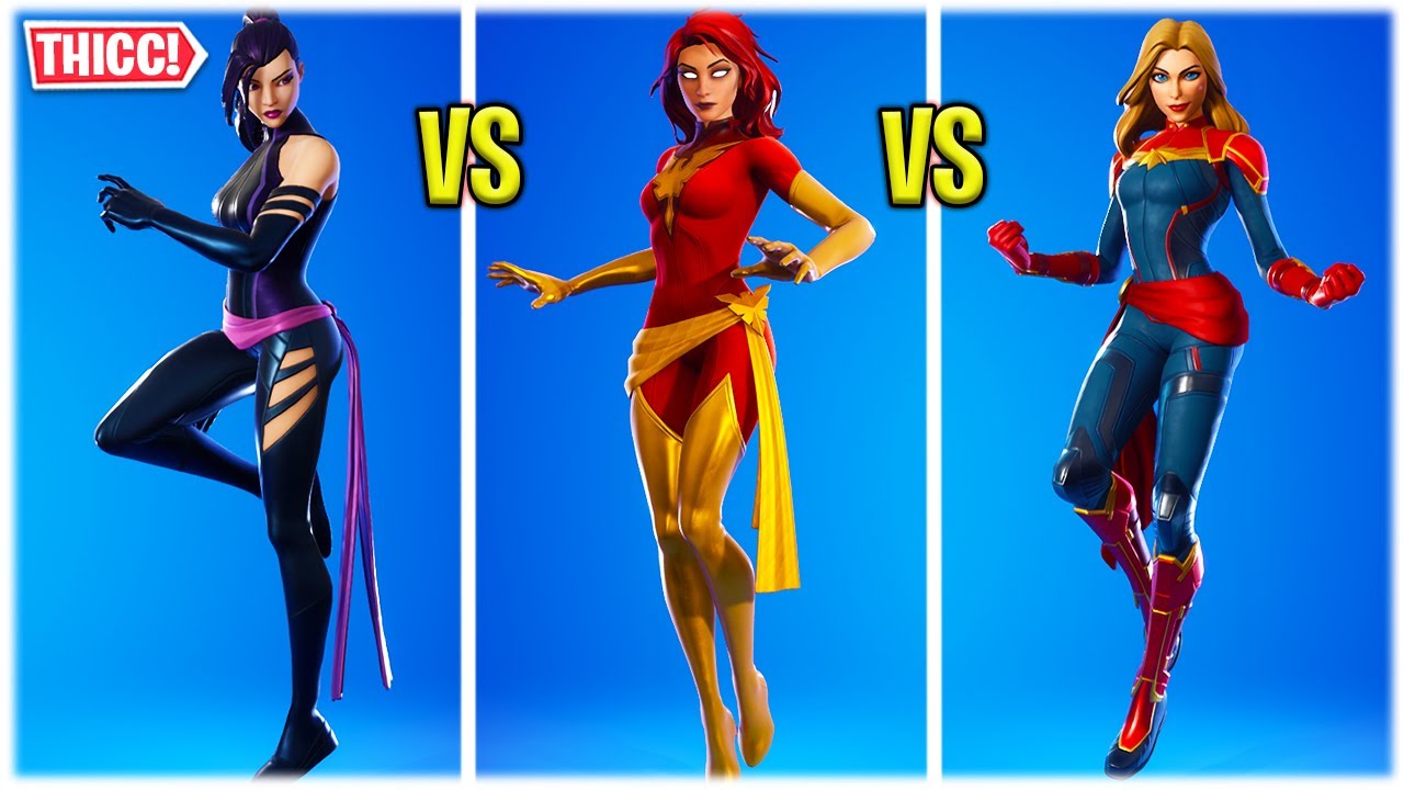 THICC MARVEL DANCE CONTEST: PSYLOCKE vs DARK PHOENIX vs MS MARVEL 😍 ️ ...