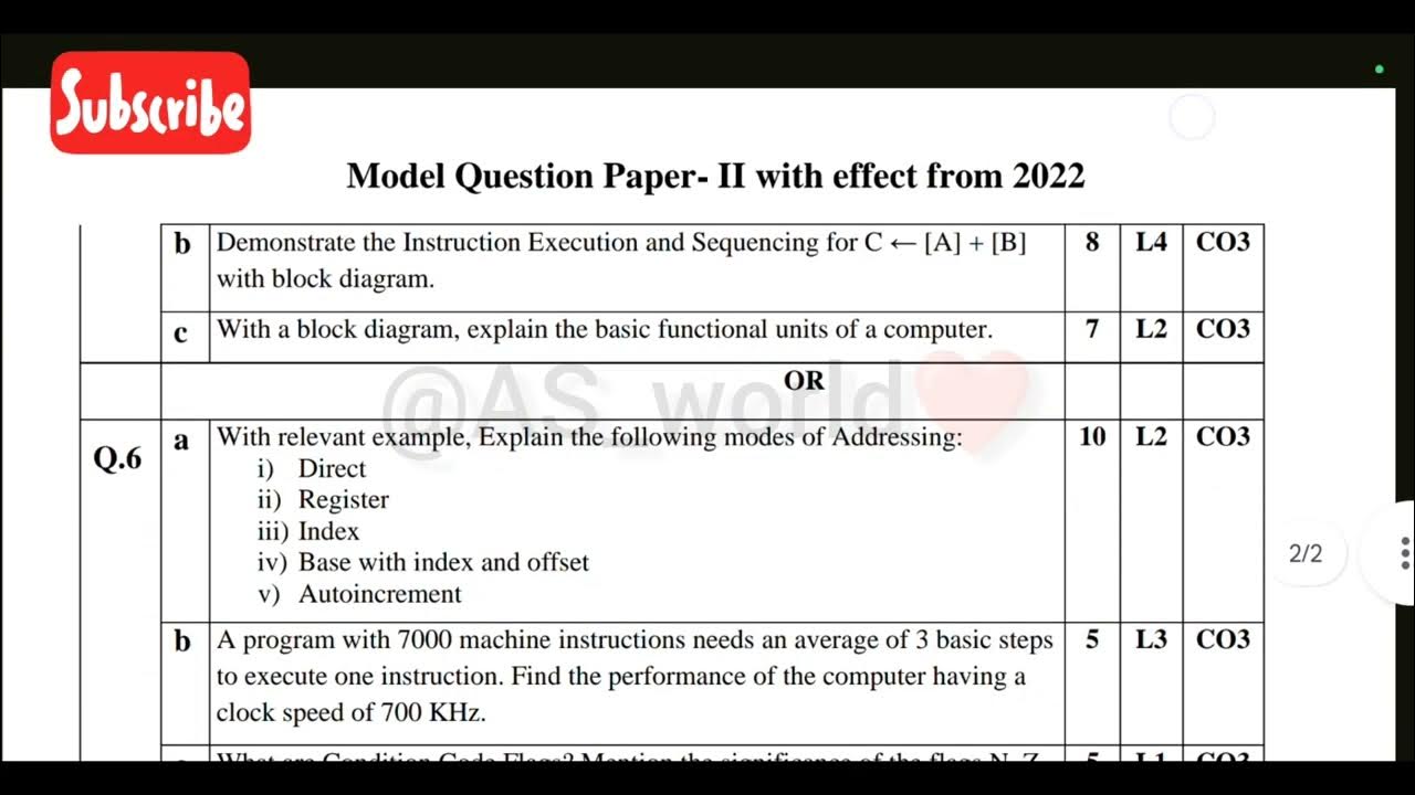DDCO BCS302 model question paper set -2|| 2022 scheme|| vtu @vtu - YouTube