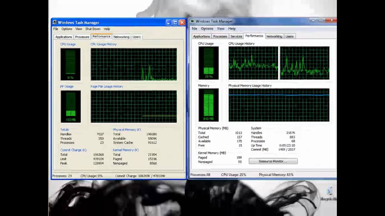 Interface Comparison: windows xp [Vs.] se7en on same Desktop - YouTube