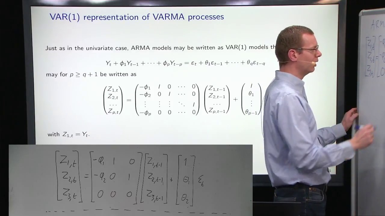 02417 Lecture 9 part D : VARMA(p,q) as VAR(1) model - YouTube