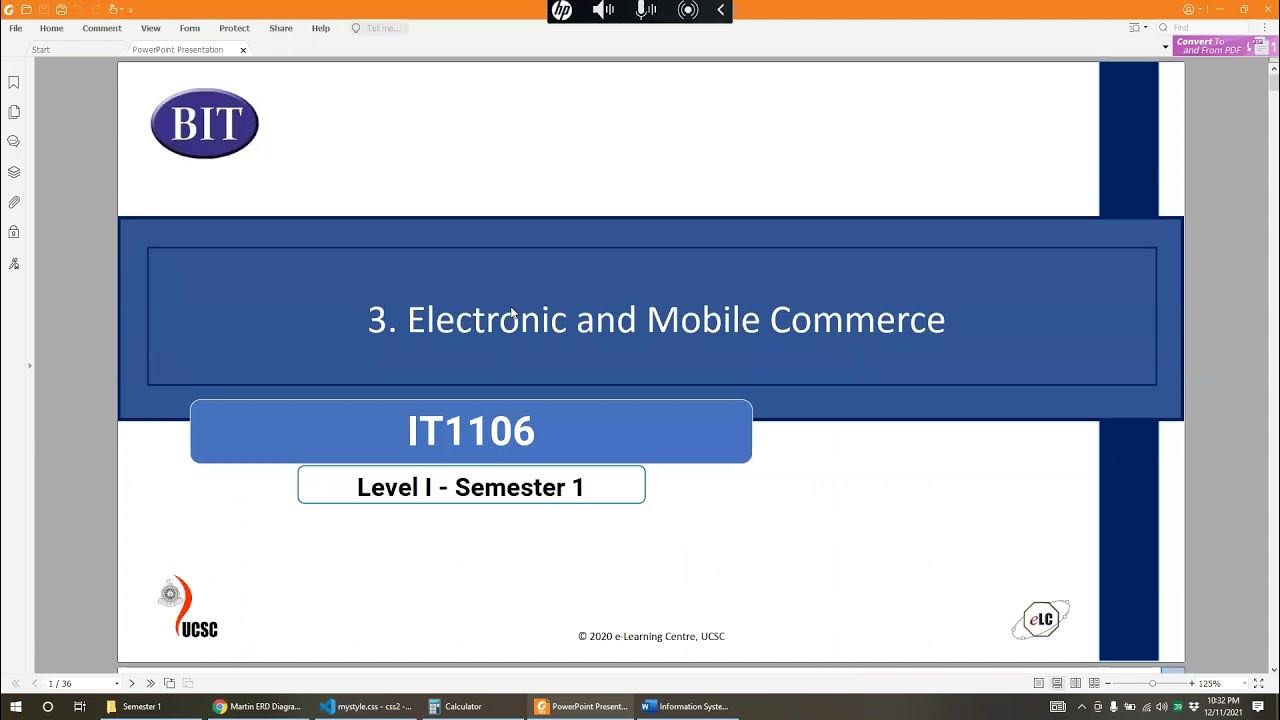 Bit Semester 1 Information Systems Electronic And Mobile Commerce Youtube