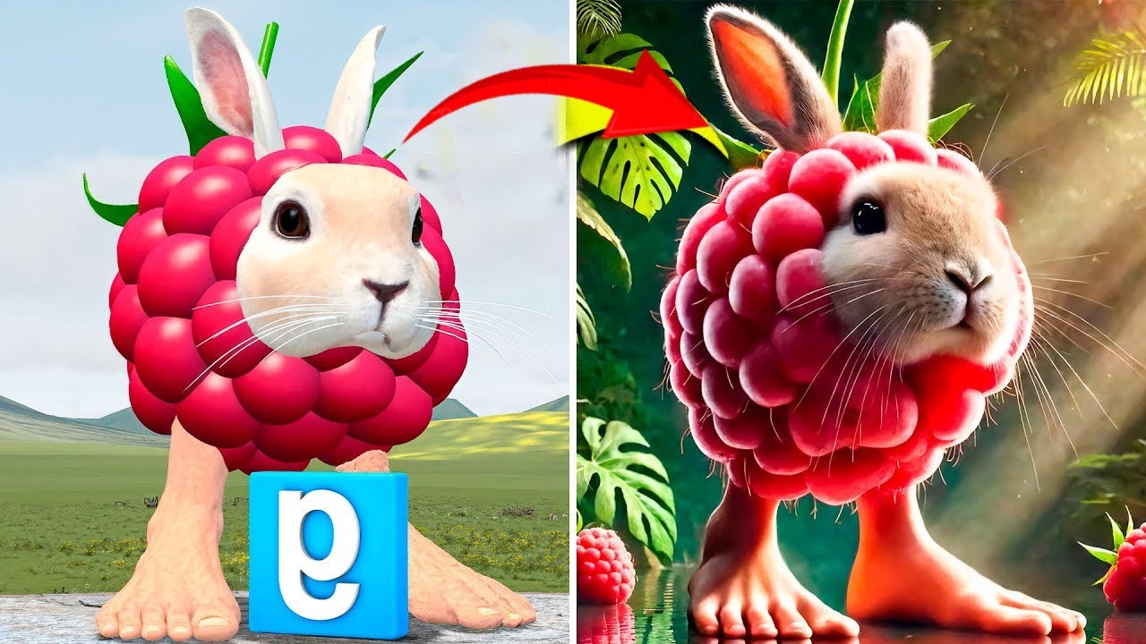 EVOLUTION I MADE 3D RASPBERINI RABITINI FROM ITALIAN BRAINROT FAMILY ...