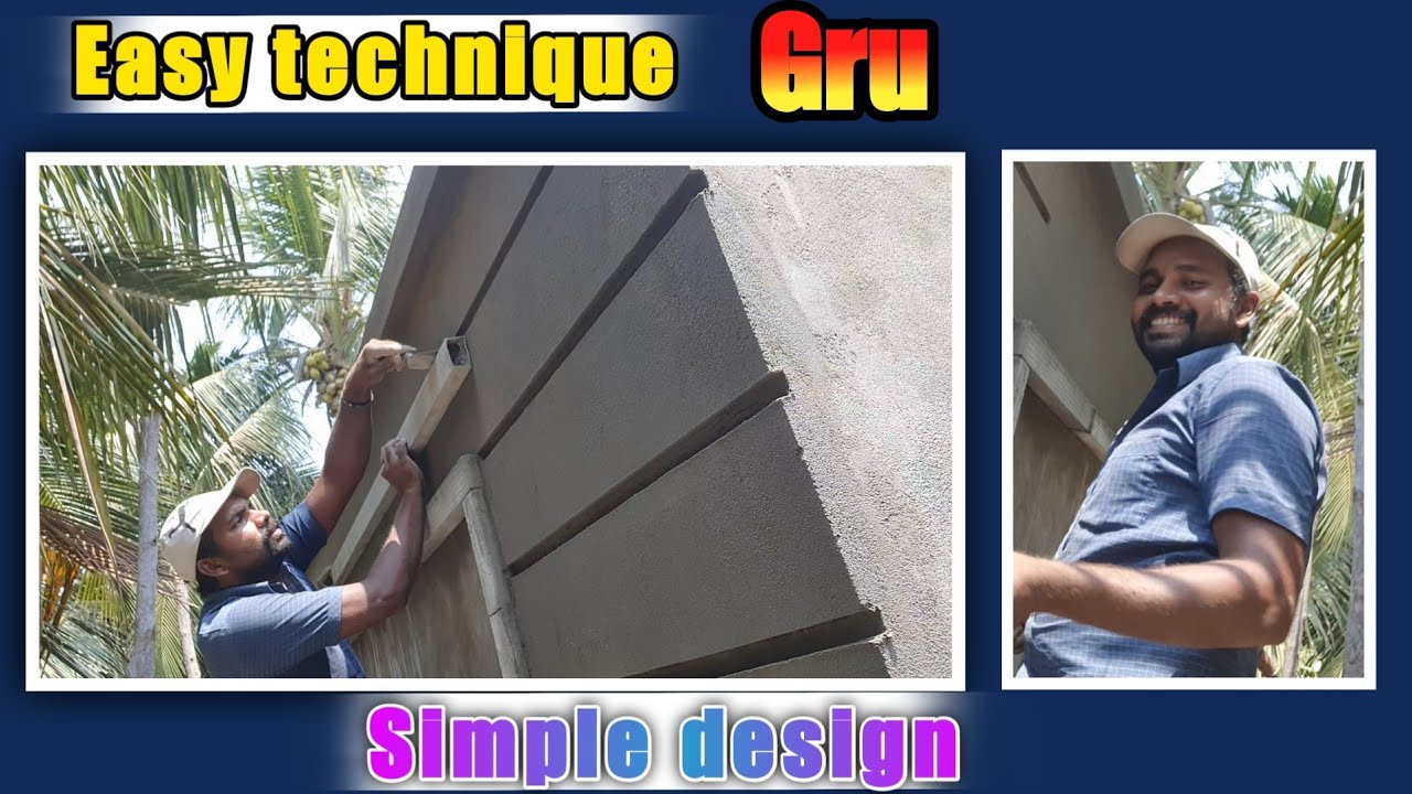 Easy technique cement lines design making // simple and plain elevation ...