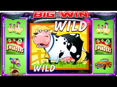 HUGE WILD!!! FULL SCREEN - Invaders Attack from the Planet Moolah SLOTS ...