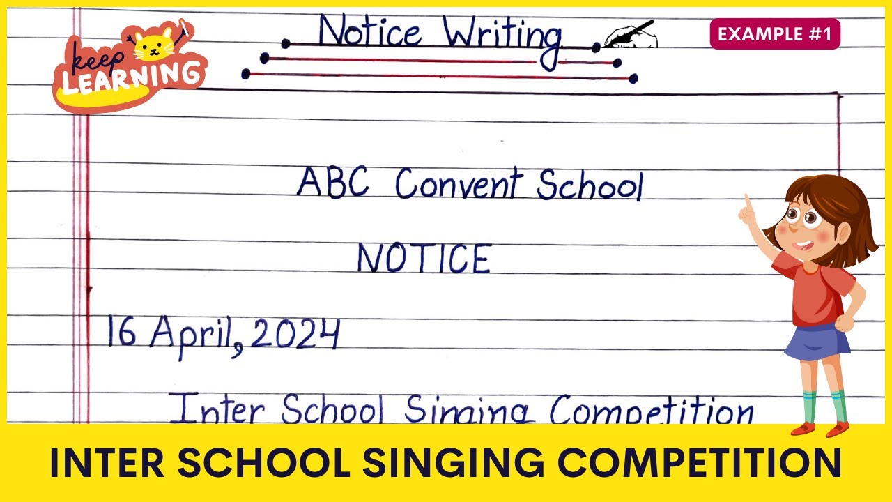 Write a notice for singing competition in school | Notice Writing for ...
