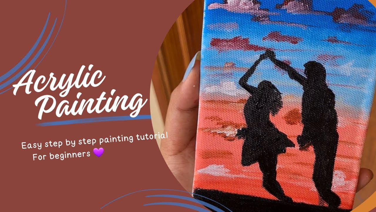 canvas painting ideas | easy painting |step by step painting - YouTube