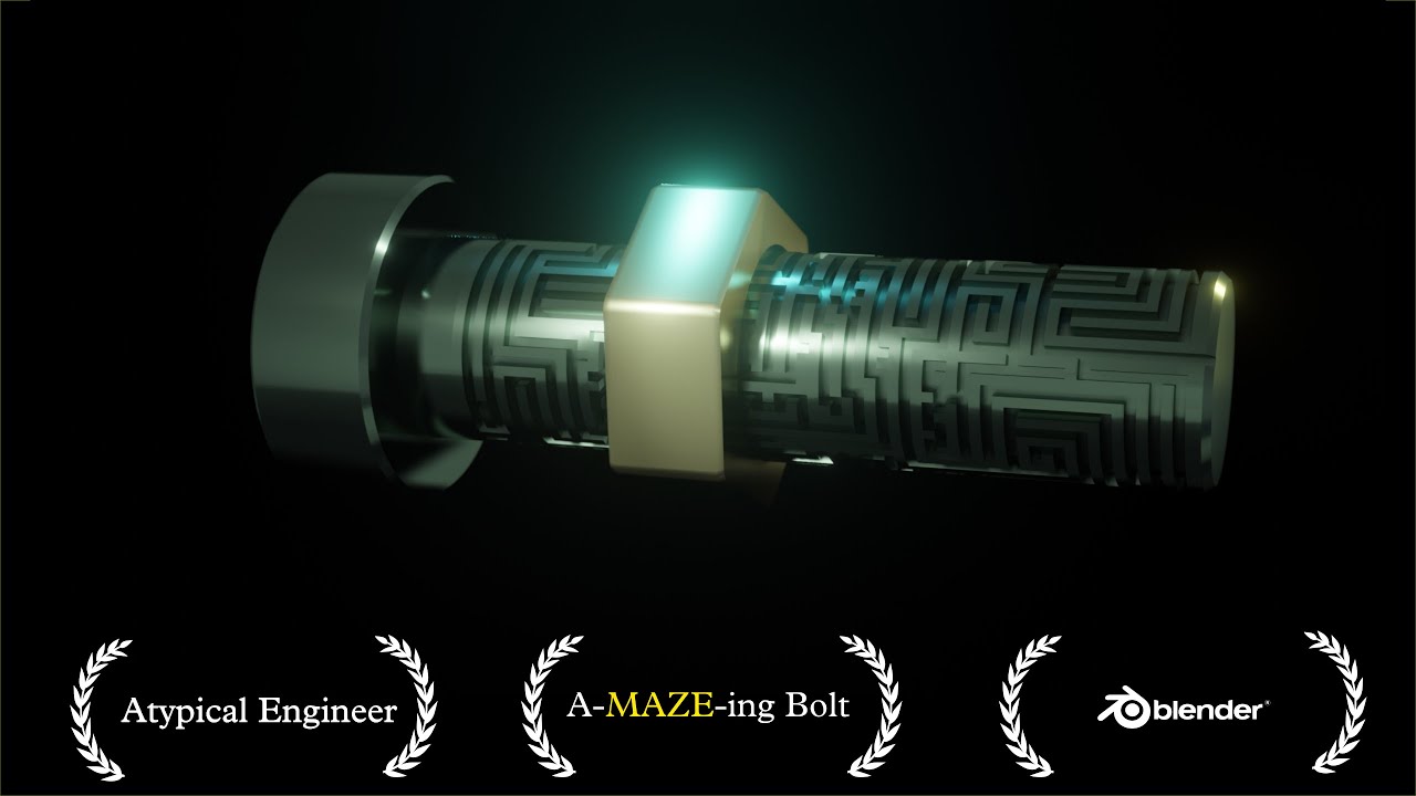 Design your custom maze bolt in Blender - YouTube