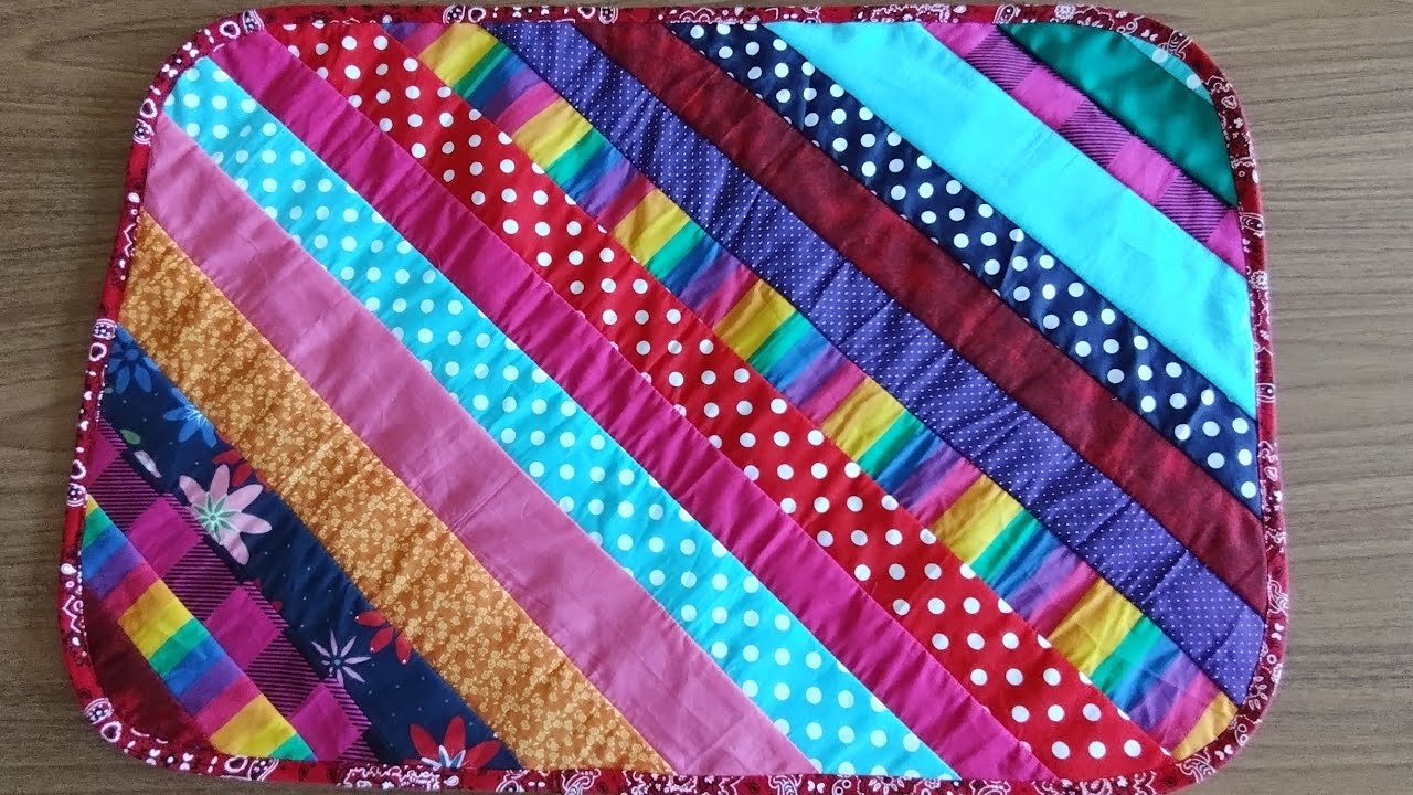 LINDO TAPETE de RETALHOS de FAIXAS.PASSO a PASSO. - YouTube