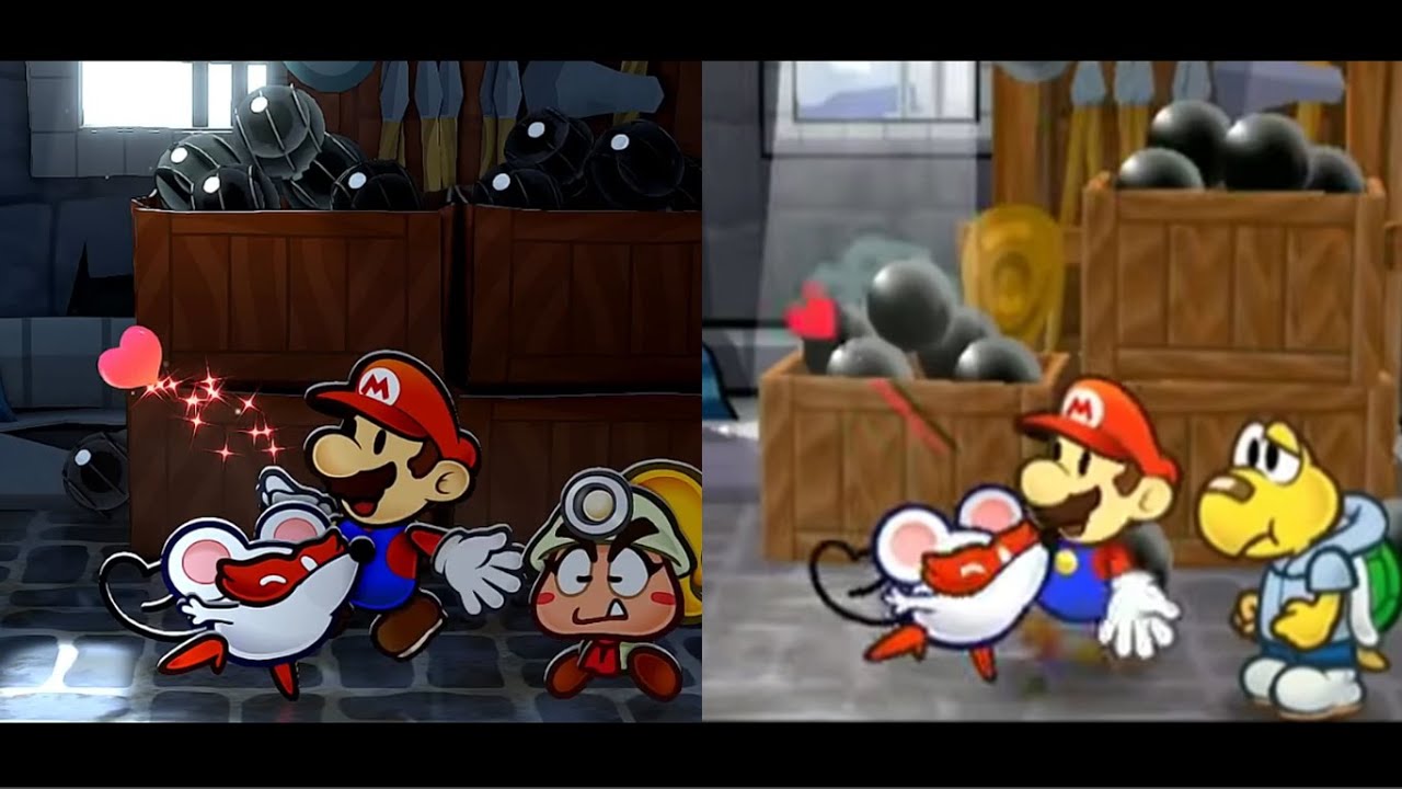 Mario Getting Kissed cutscenes Comparison - Paper Mario TTYD Remake ...