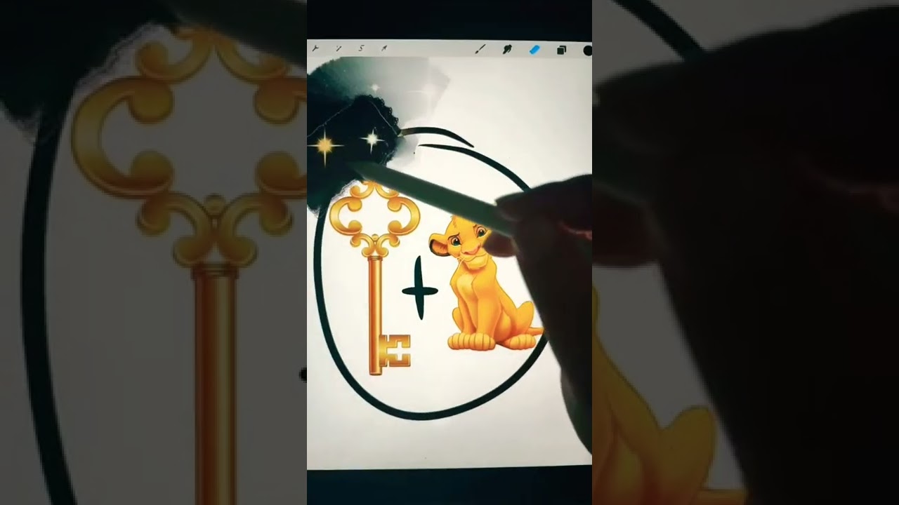 Simba GOLD 🗝️ #art #disney #simba #artwork #shorts #artist #leroilion # ...